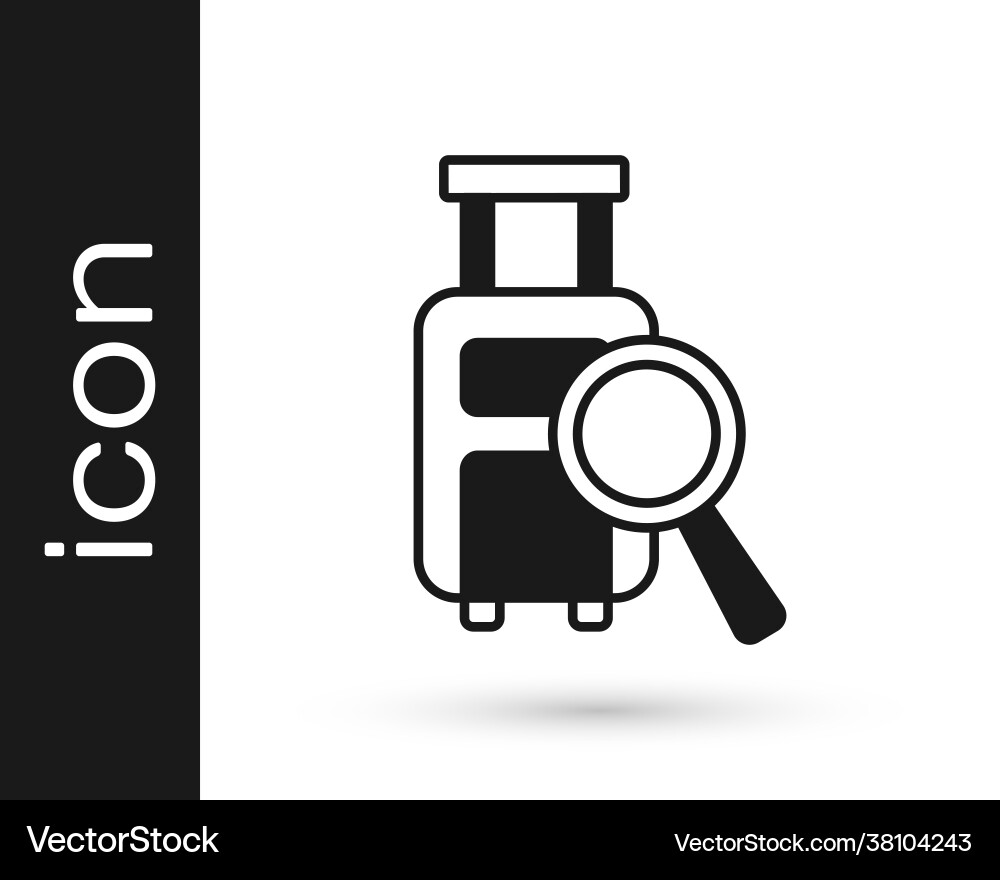 Black airline service finding lost baggage icon Vector Image