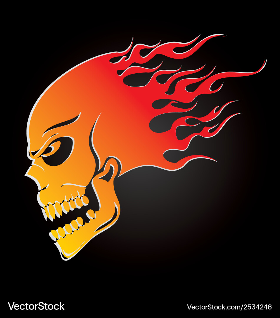 Skull Fire Royalty Free Vector Image - VectorStock