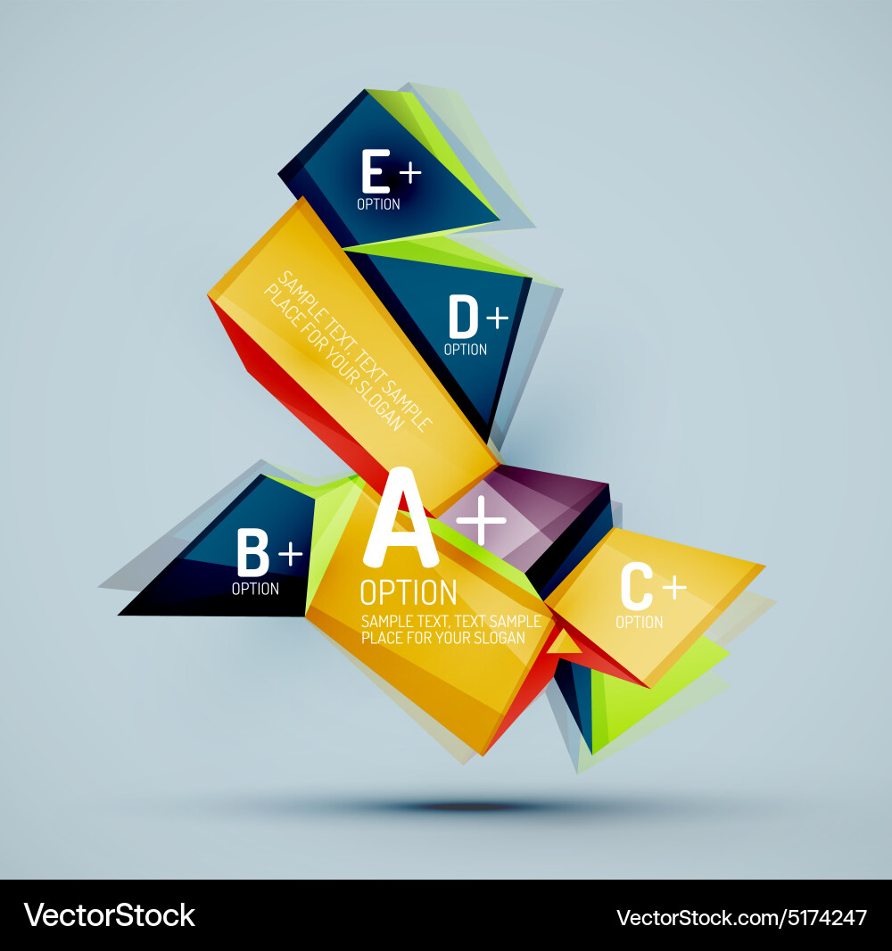 Geometric shapes with sample text abstract Vector Image