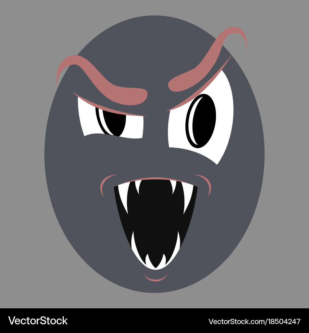 emotional stare evil devil faces smiles set - Stock Image - Everypixel