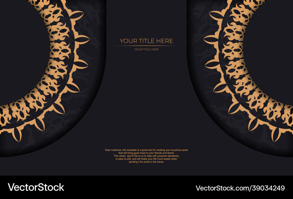 Invitation card design with vintage patterns Vector Image