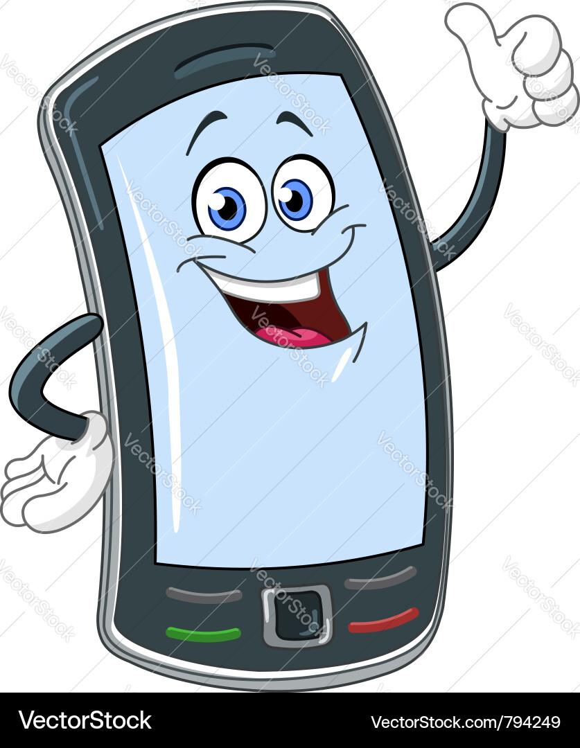 Smart phone cartoon Royalty Free Vector Image - VectorStock