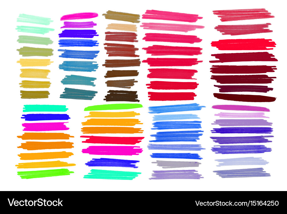 Marker stroke spots bright color Royalty Free Vector Image