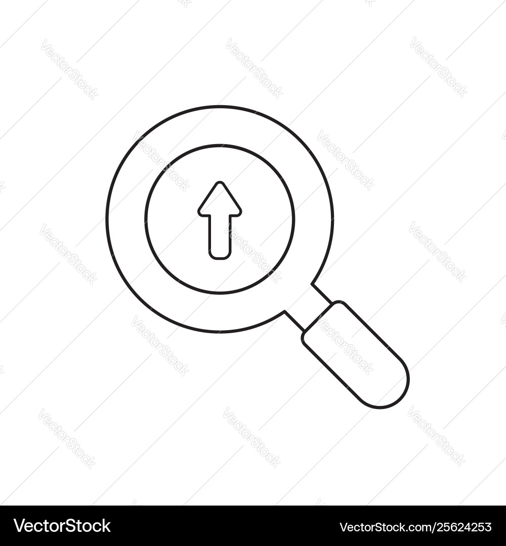 Icon concept magnifying glass with arrow up Vector Image