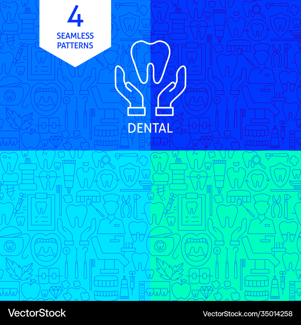 Line dental patterns Royalty Free Vector Image