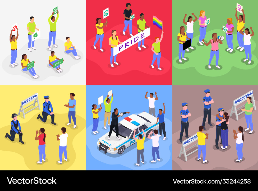 Public protest design concept Royalty Free Vector Image