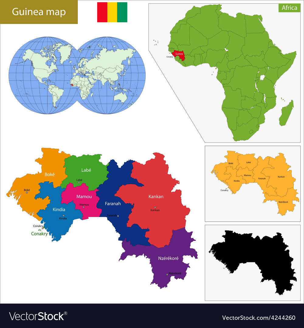 Guinea map Royalty Free Vector Image - VectorStock