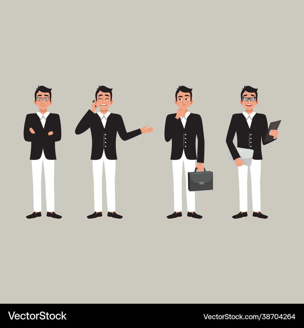 Smart guy character template Royalty Free Vector Image