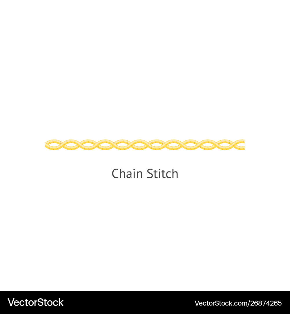 Seamless chain sewing decorative stitch Royalty Free Vector