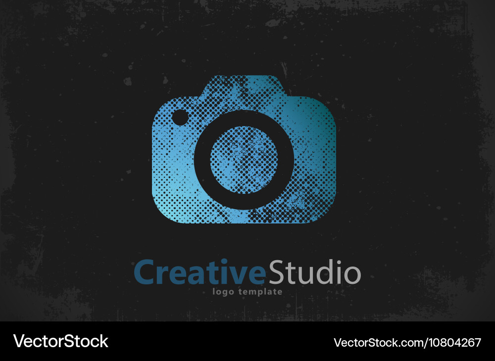 Creative studio logo design camera logo Royalty Free Vector