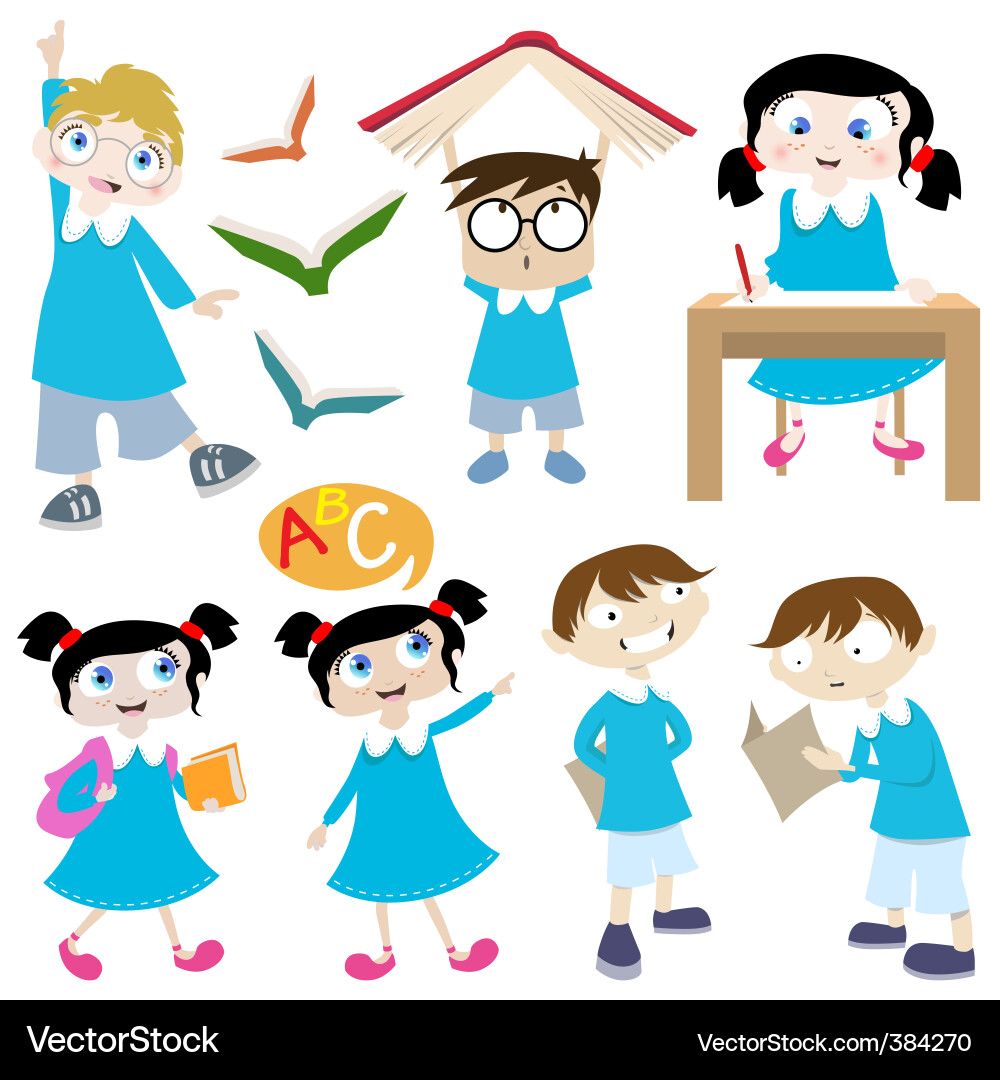 Students cartoon Royalty Free Vector Image - VectorStock