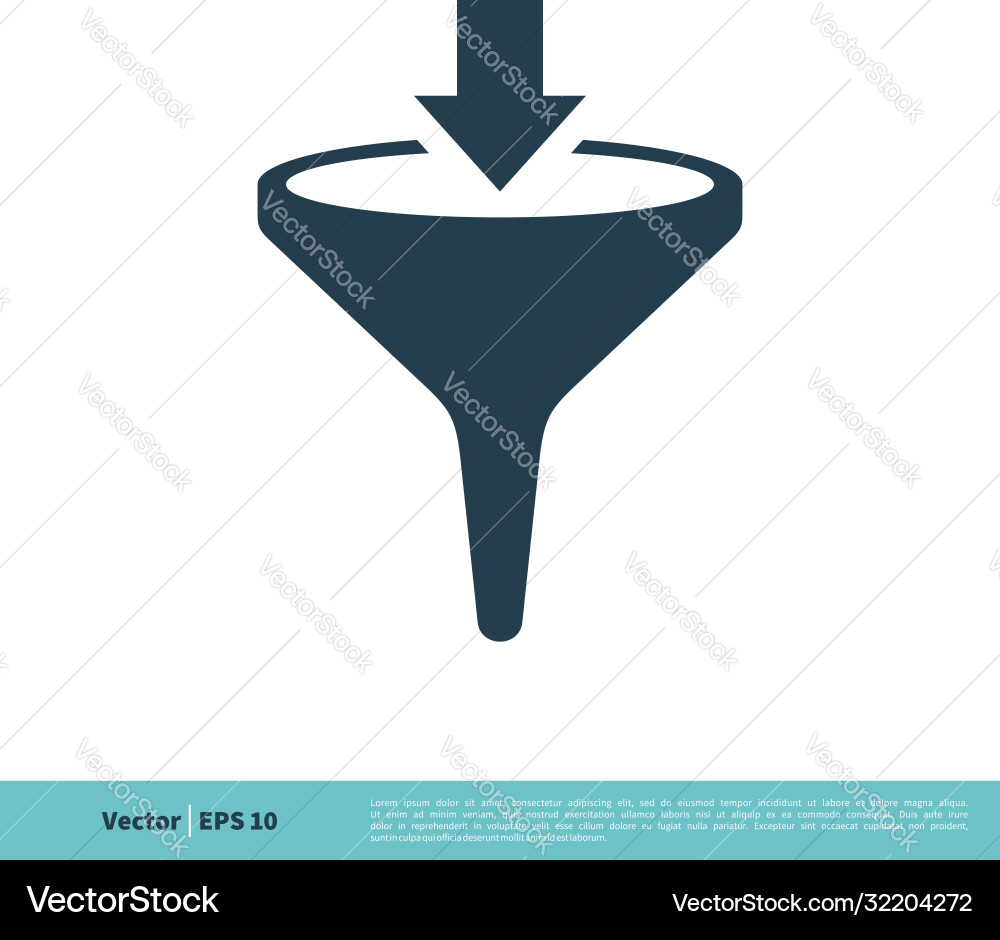 Funnel icon logo template design eps 10 Royalty Free Vector
