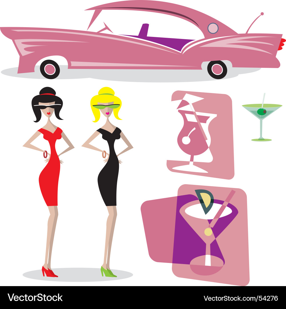 50's Icons Royalty Free Vector Image - VectorStock