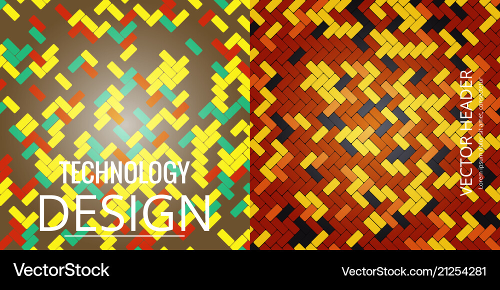 Set of geometric pattern abstract background Vector Image