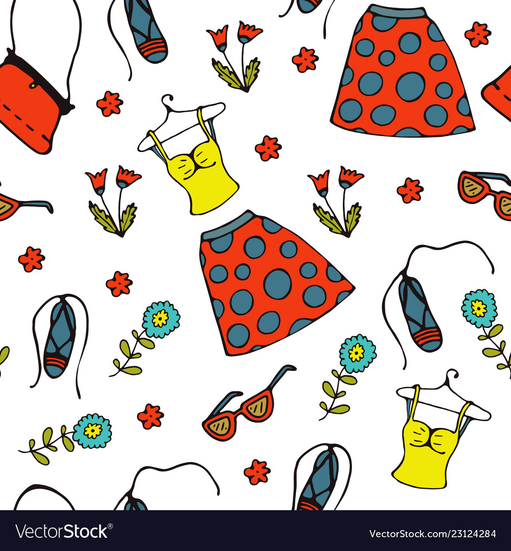 Summer clothes pattern Royalty Free Vector Image