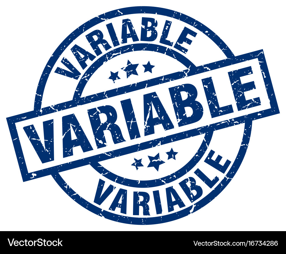 Variable blue round grunge stamp Royalty Free Vector Image