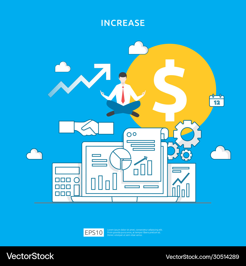 Business management concept with sitting Vector Image