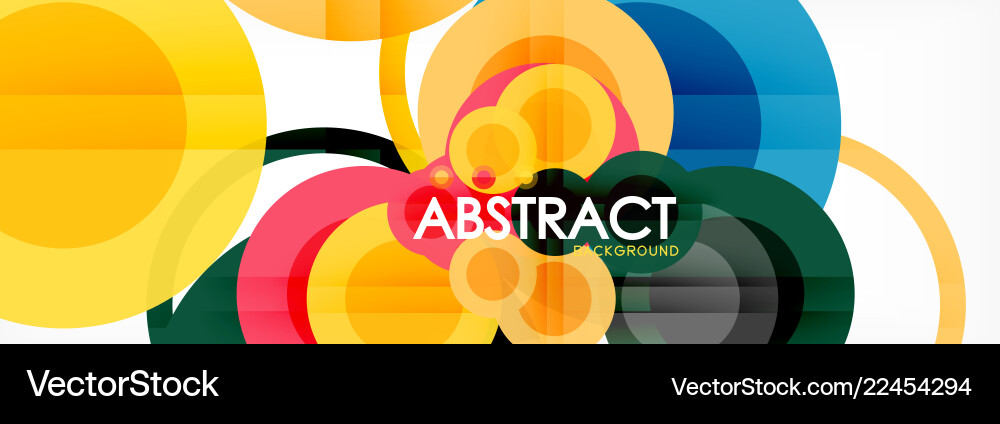 Overlapping circles design background Royalty Free Vector