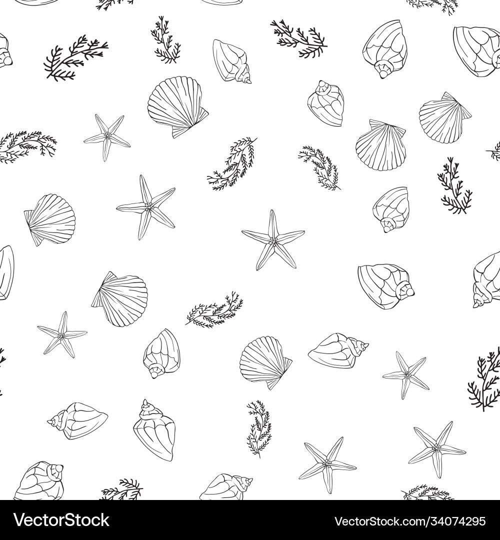 Hand drawn boho set seamless pattern Royalty Free Vector