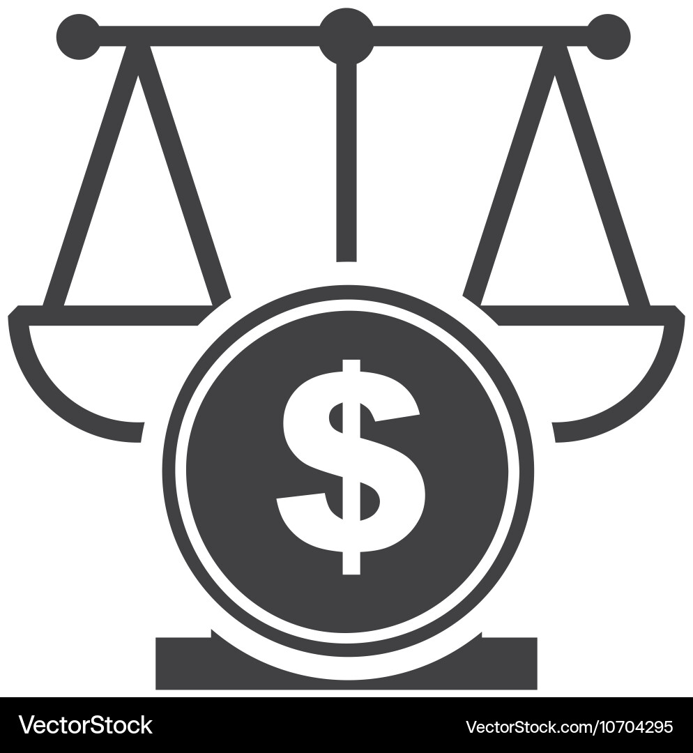Scale balance with economy icon Royalty Free Vector Image