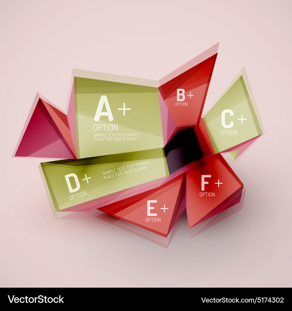 Geometric shapes with sample text abstract Vector Image
