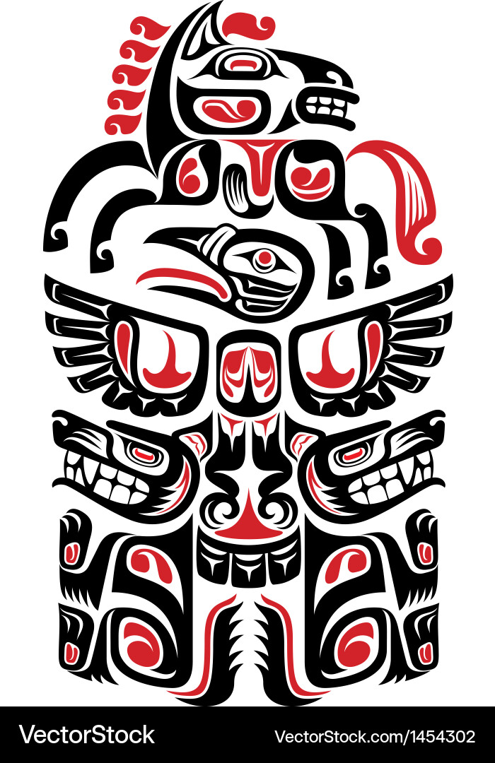 Haida style tattoo design Royalty Free Vector Image