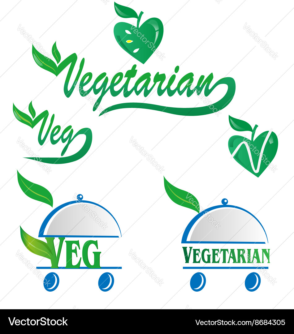 Vegetarian and veg symbol Royalty Free Vector Image - VectorStock