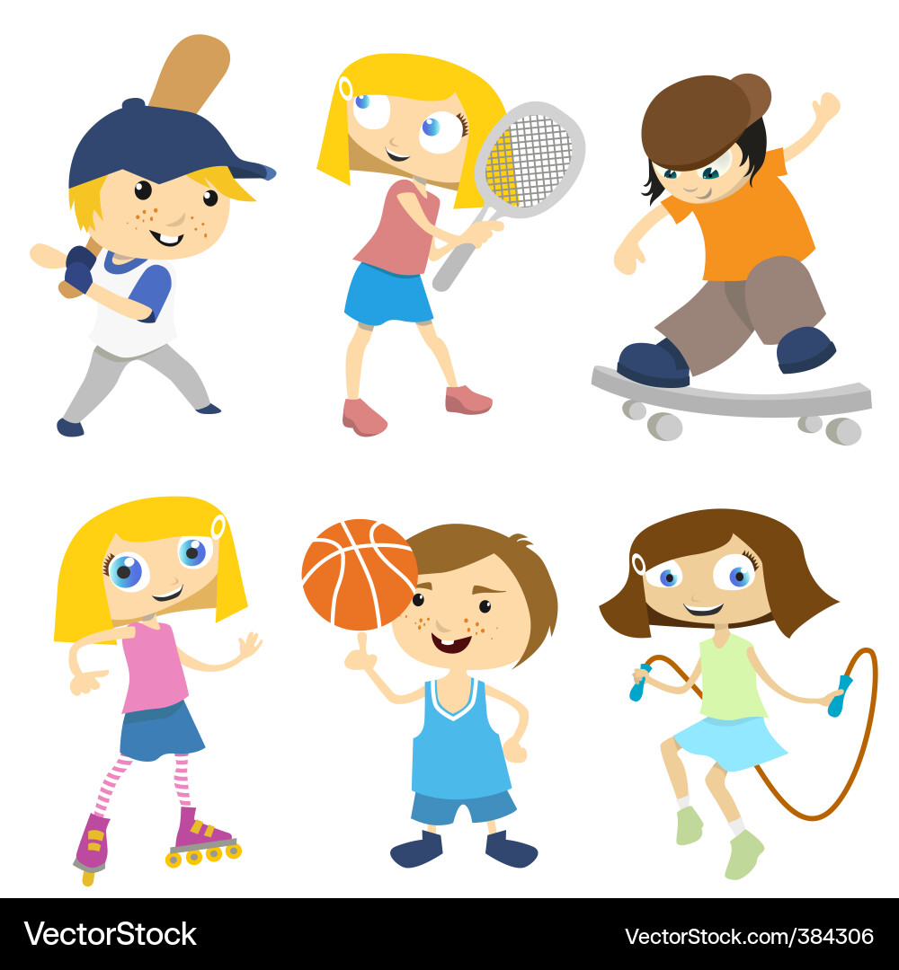 Cartoon children playing Royalty Free Vector Image