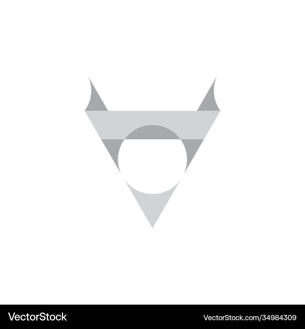 Letter v geometric triangle 3d paper logo Vector Image