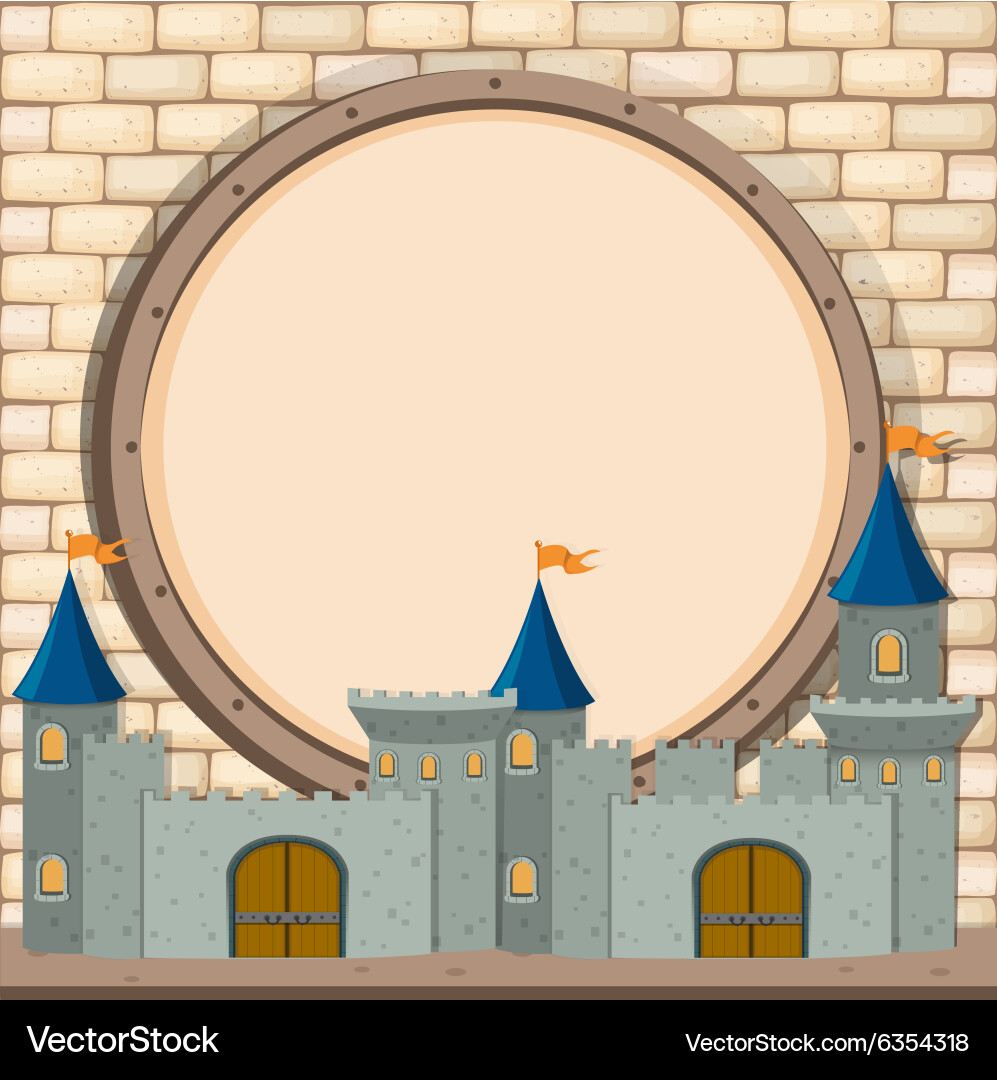 Border design with castle Royalty Free Vector Image