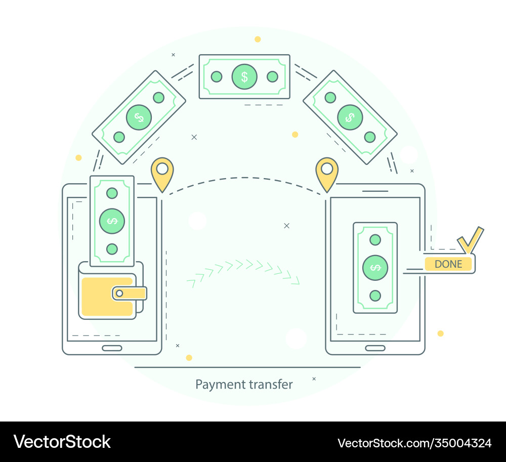 Payment transfer concept contour linear style Vector Image