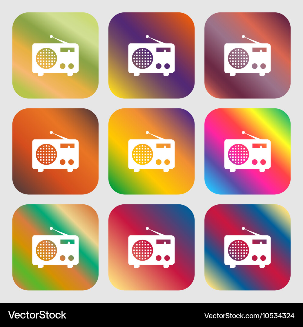 Retro radio sign icon Royalty Free Vector Image