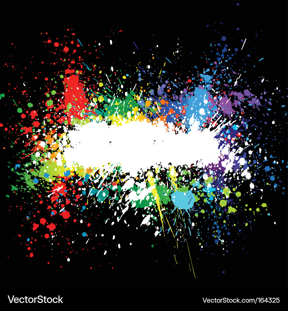 Color paint splashes gradient background Vector Image