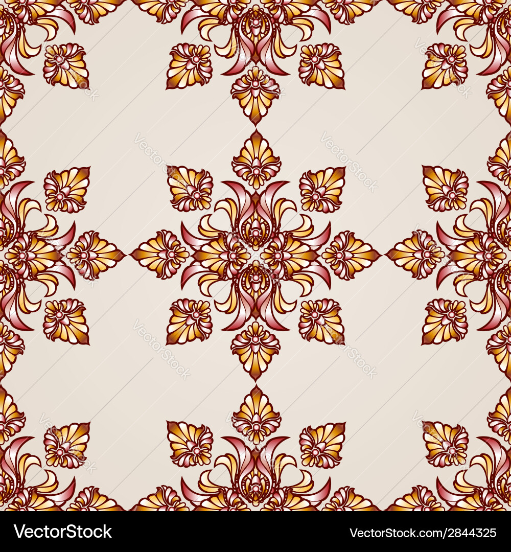 Ornate saturated seamless abstract floral pattern Vector Image