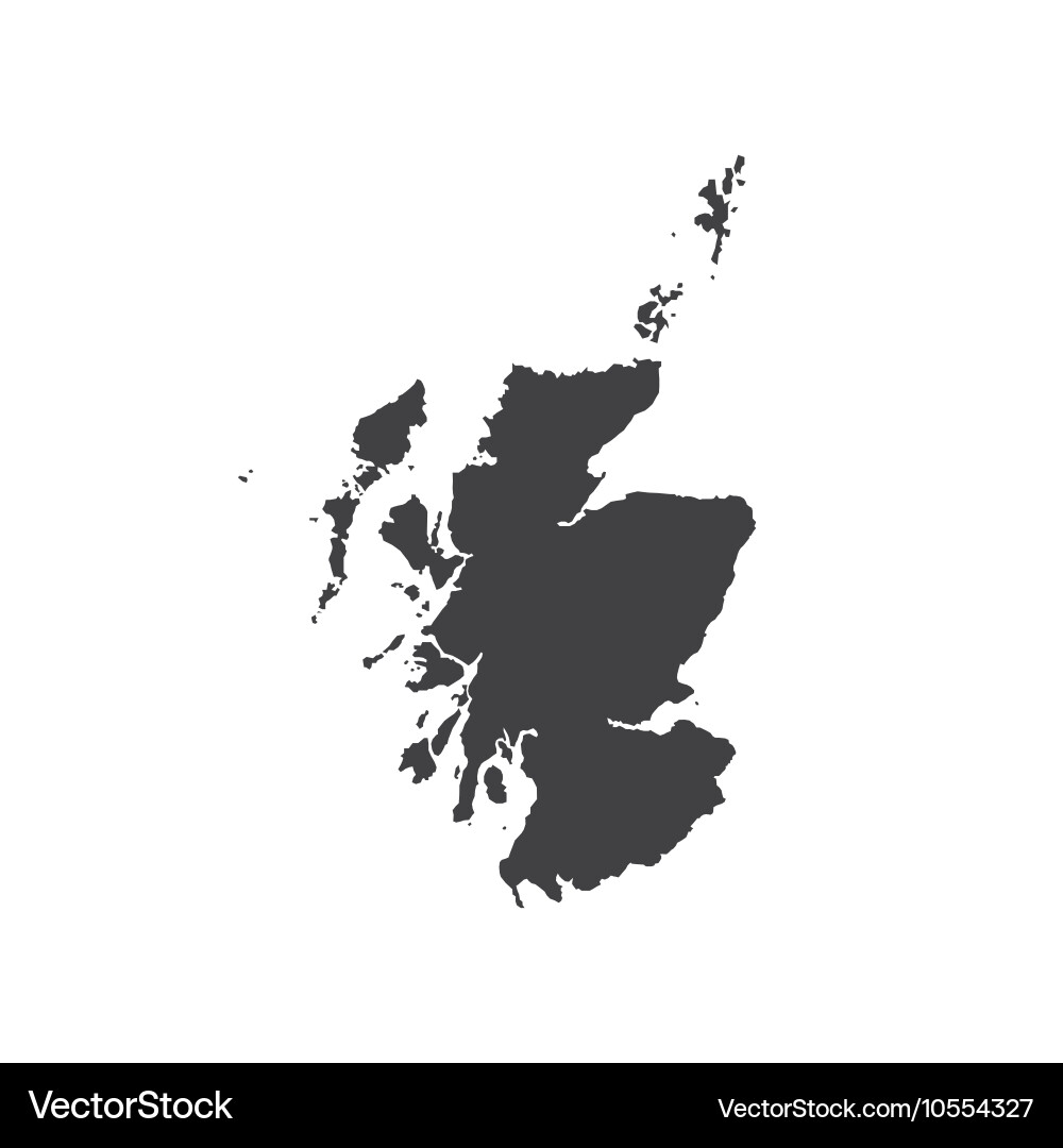 Scotland map silhouette Royalty Free Vector Image