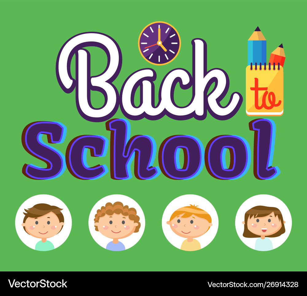 Pupils and office back to school time Royalty Free Vector