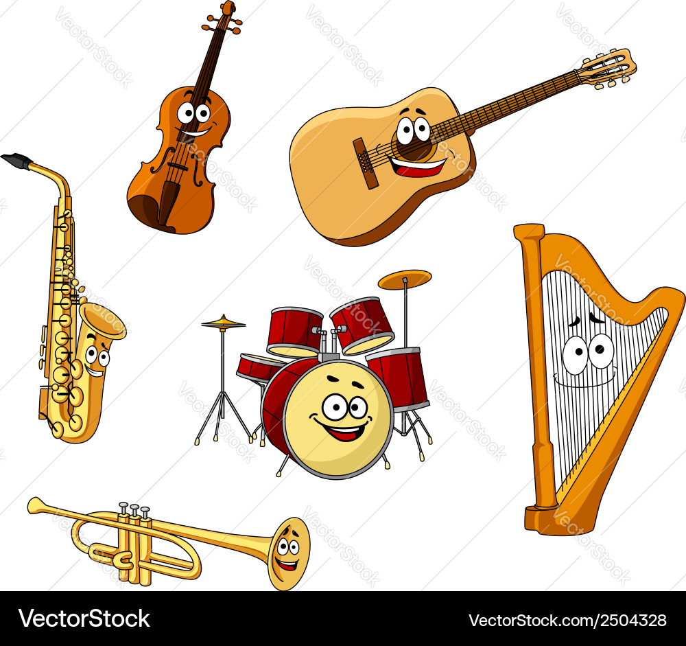 Set of classic musical instruments Royalty Free Vector Image