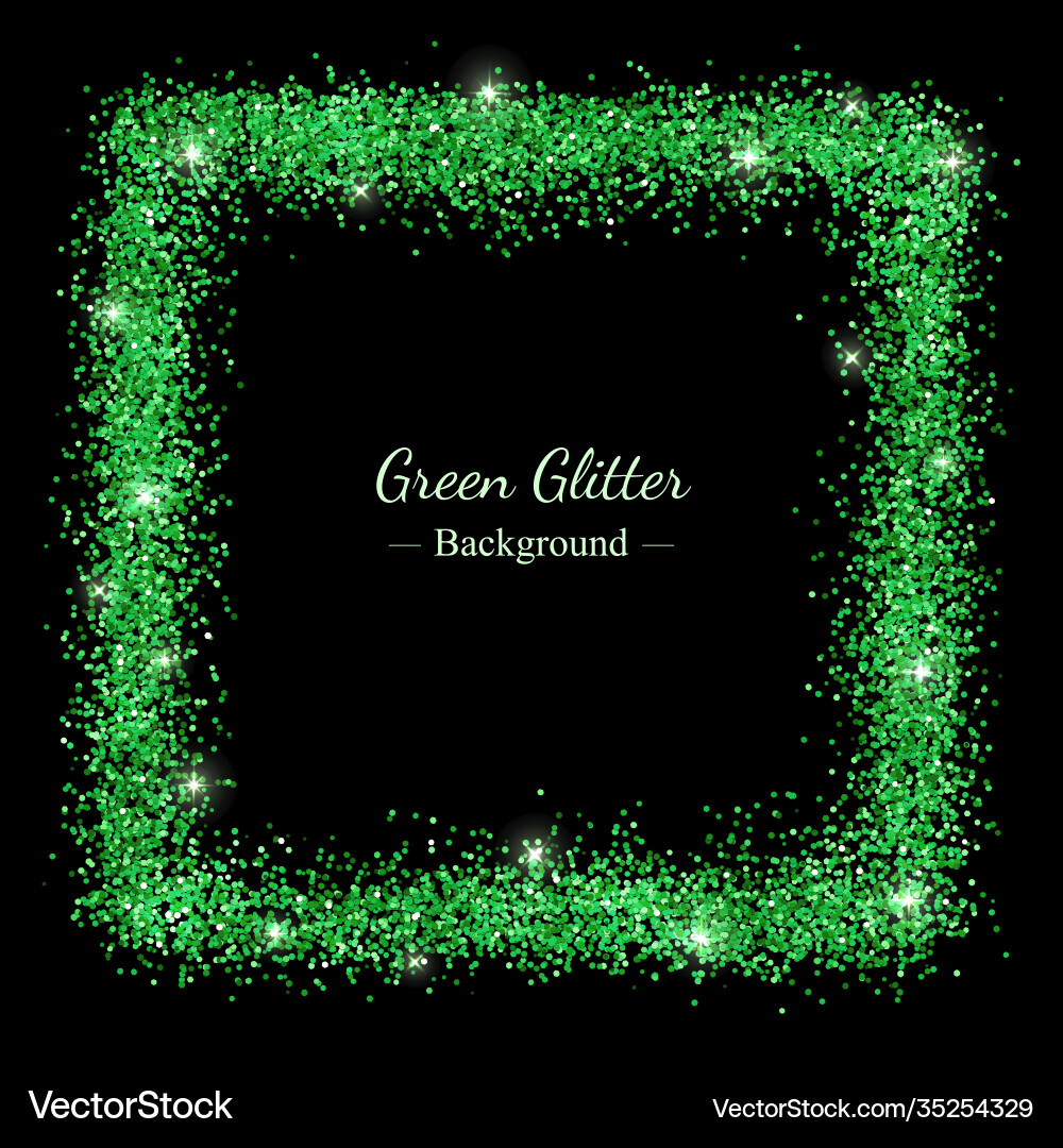 Green glitter frame Royalty Free Vector Image - VectorStock