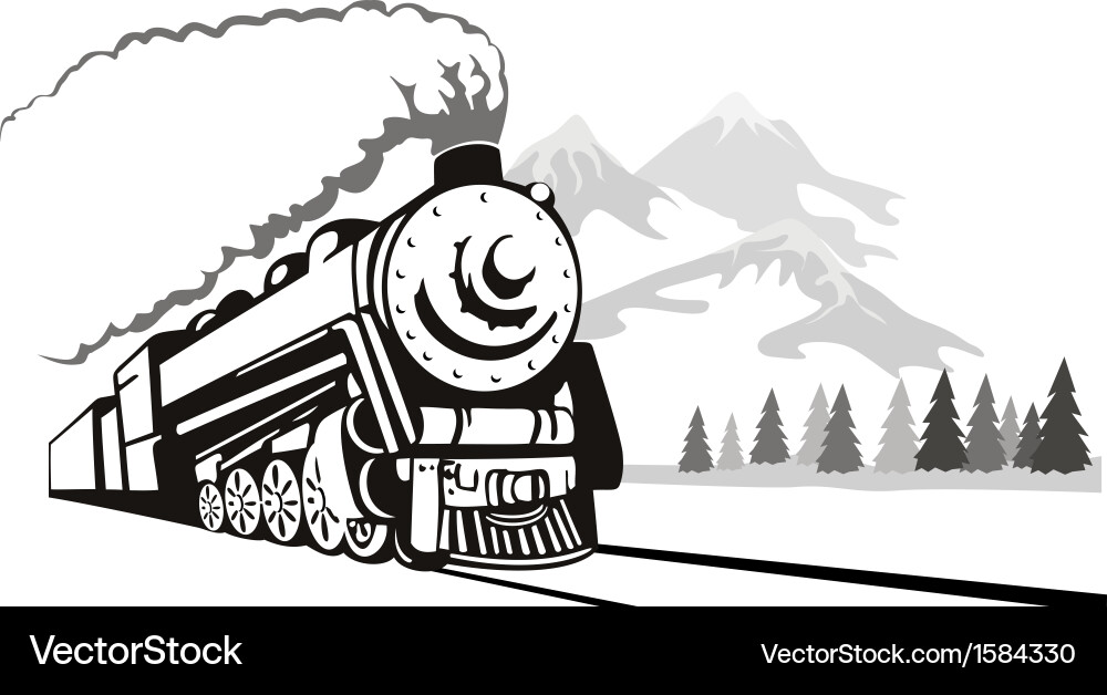 Vintage Train Retro Royalty Free Vector Image - VectorStock