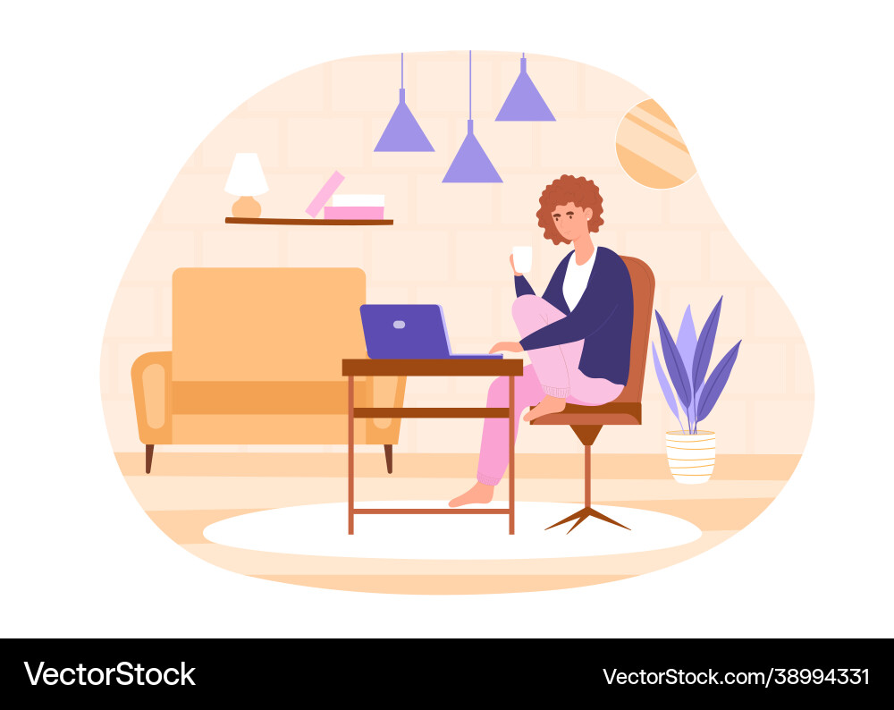 Working at home Royalty Free Vector Image - VectorStock