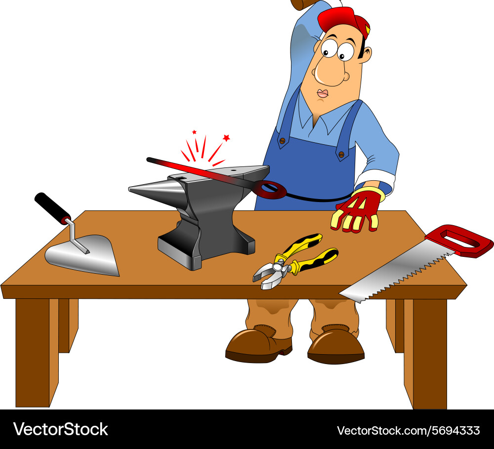 Blacksmith cartoon Royalty Free Vector Image - VectorStock