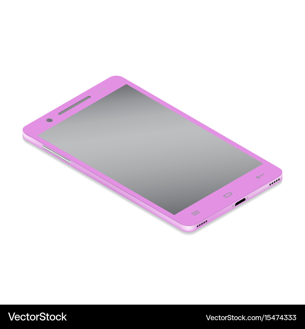 Realistic glamor pink smartphone cellular Vector Image