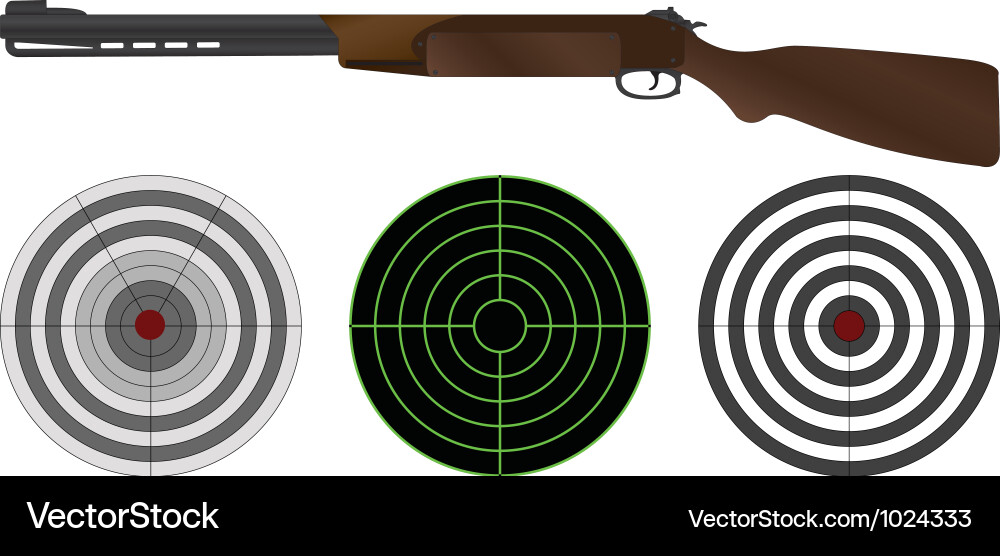 Sporting gun and targets Royalty Free Vector Image