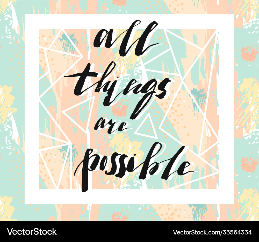 Hand drawn abstract artistic posted design Vector Image