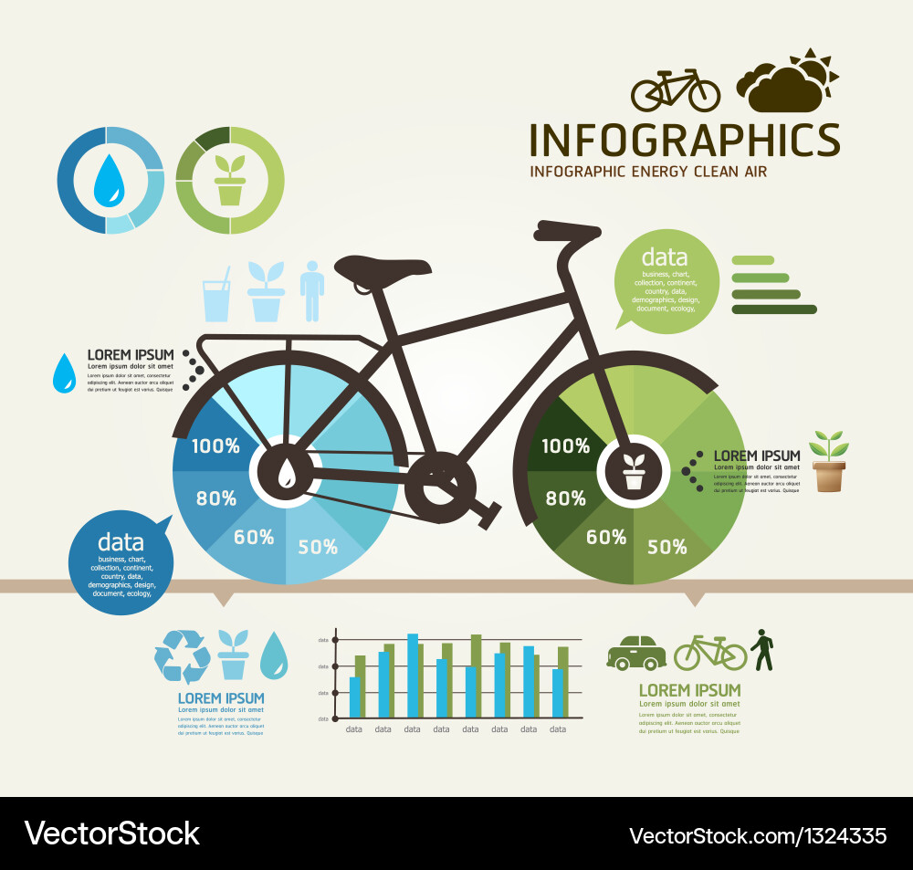 Infographics Design bicycle template Royalty Free Vector
