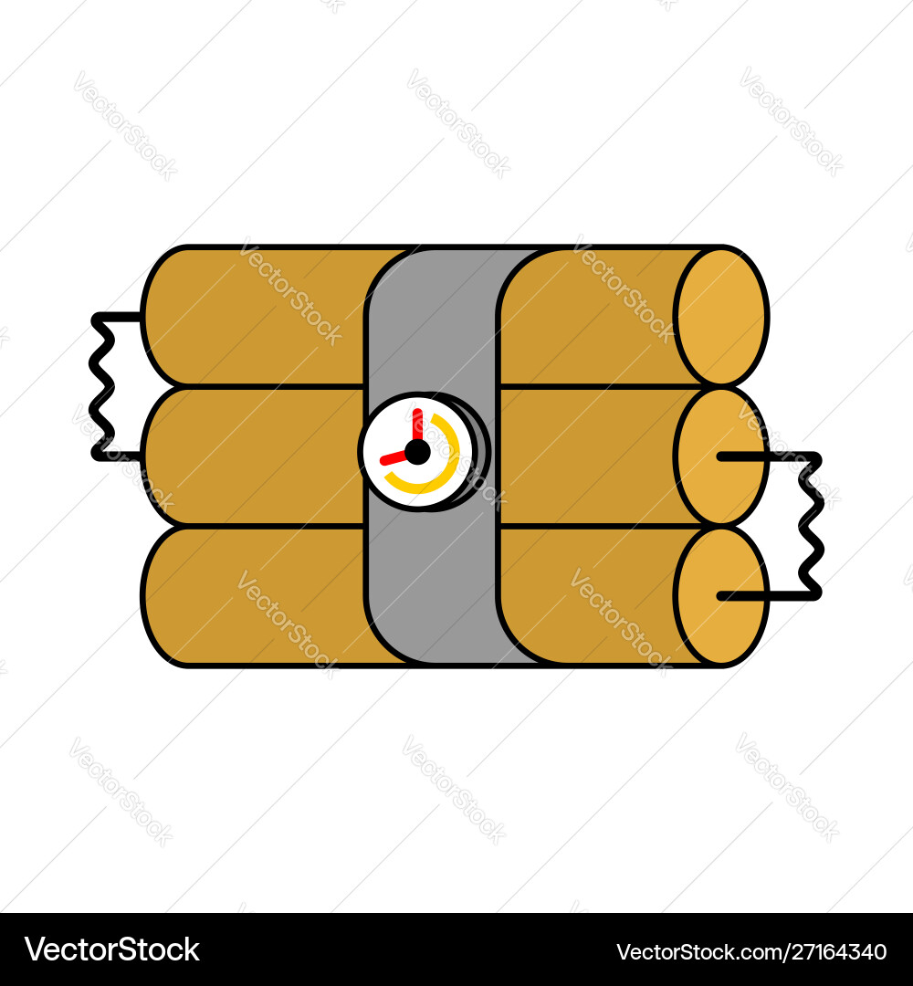 Dynamite sticks and clock tnt explosives bomb Vector Image