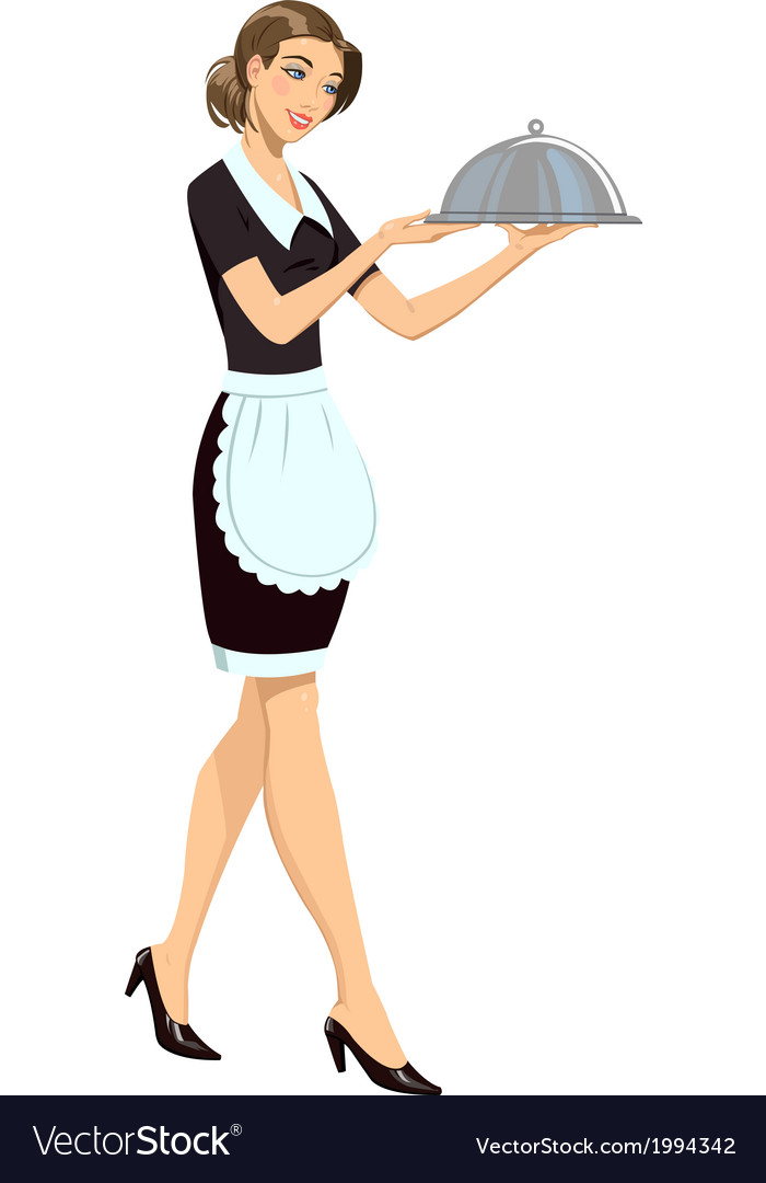 Waitress Royalty Free Vector Image - VectorStock