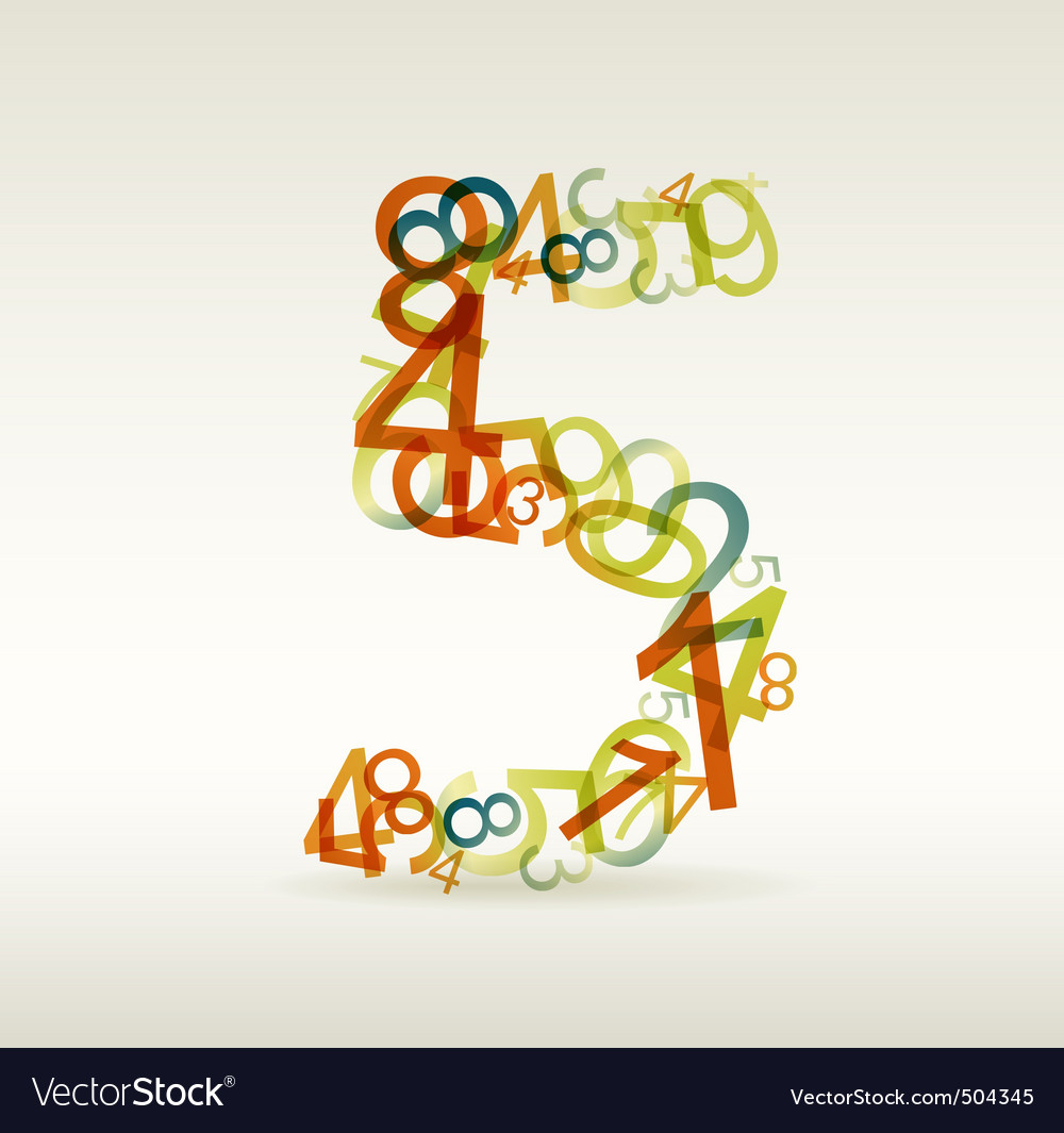 Number five Royalty Free Vector Image - VectorStock