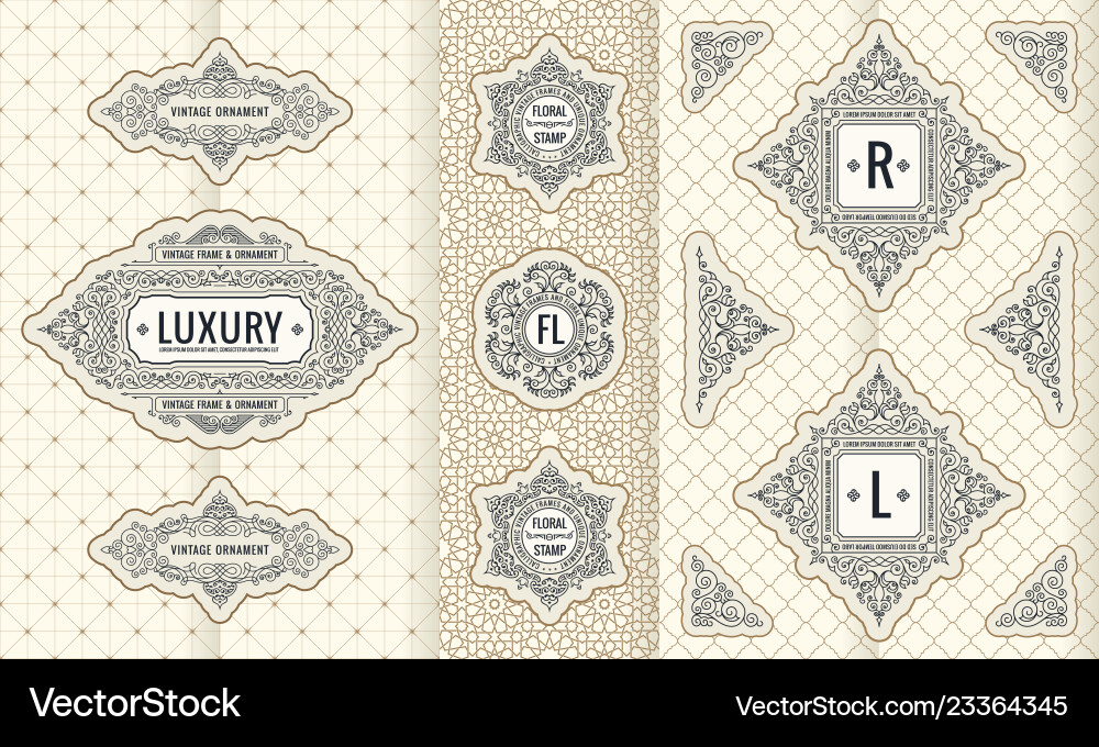 Set of design elements labels icon logo Royalty Free Vector