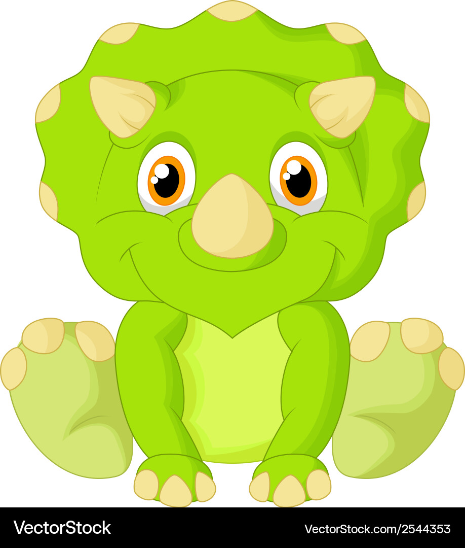 Cute triceratops cartoon Royalty Free Vector Image